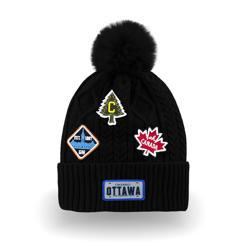 OTTAWA CABLE KNIT POM POM TOQUE – Northern Icons