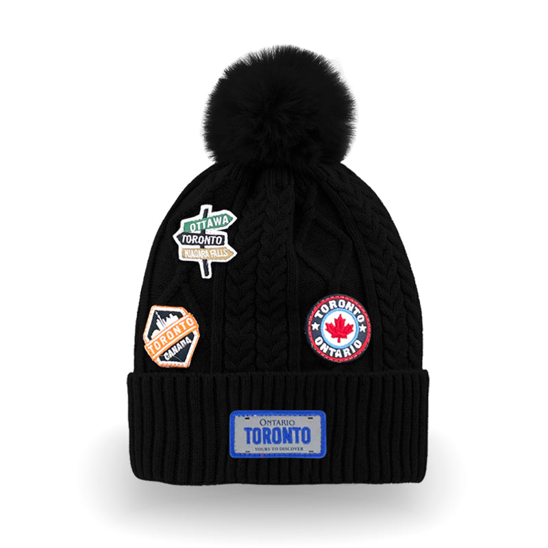 TORONTO CABLE KNIT POM POM TOQUE – Northern Icons